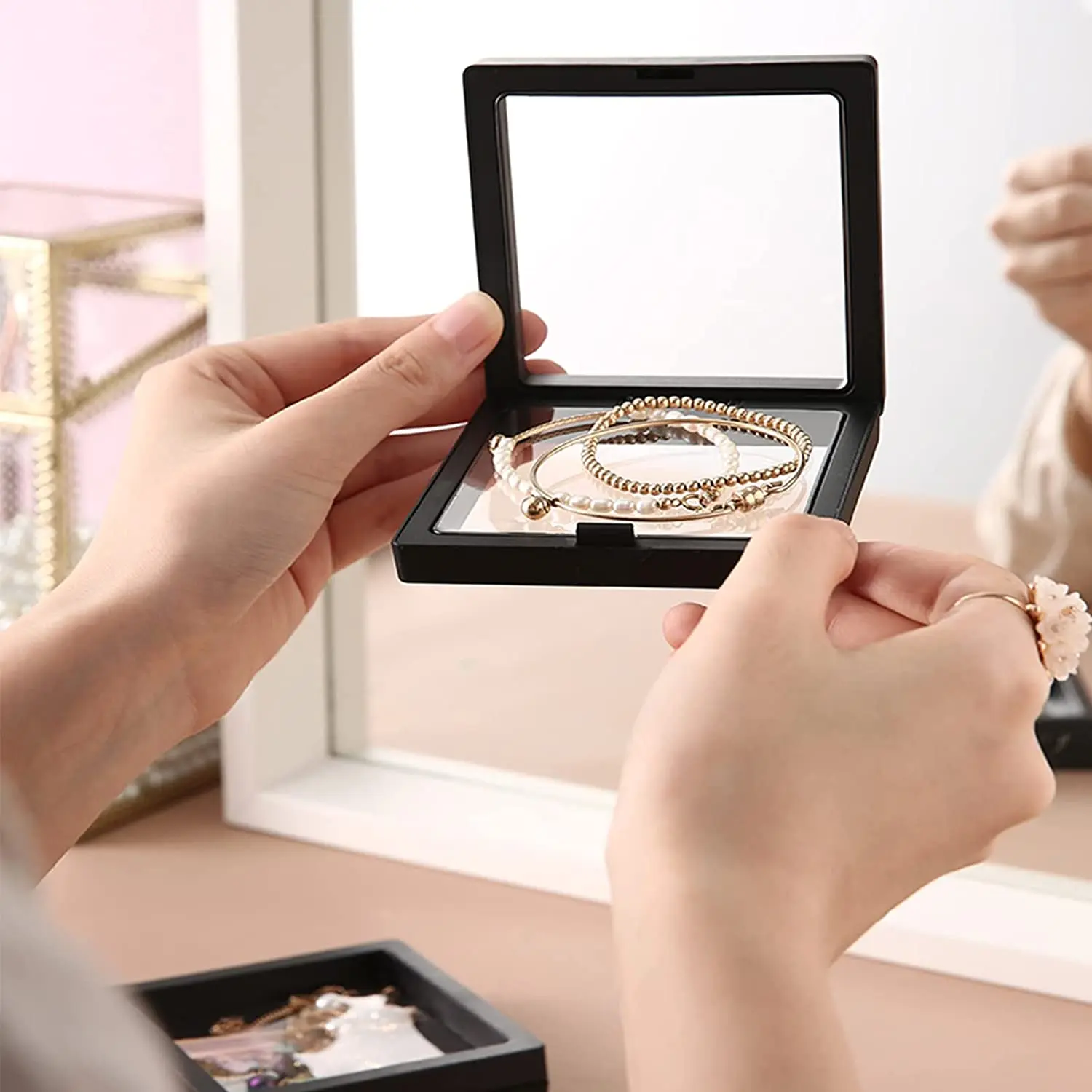 Floating Display Case,3d Display Stand Holder For Jewelry,Watch Clear ...