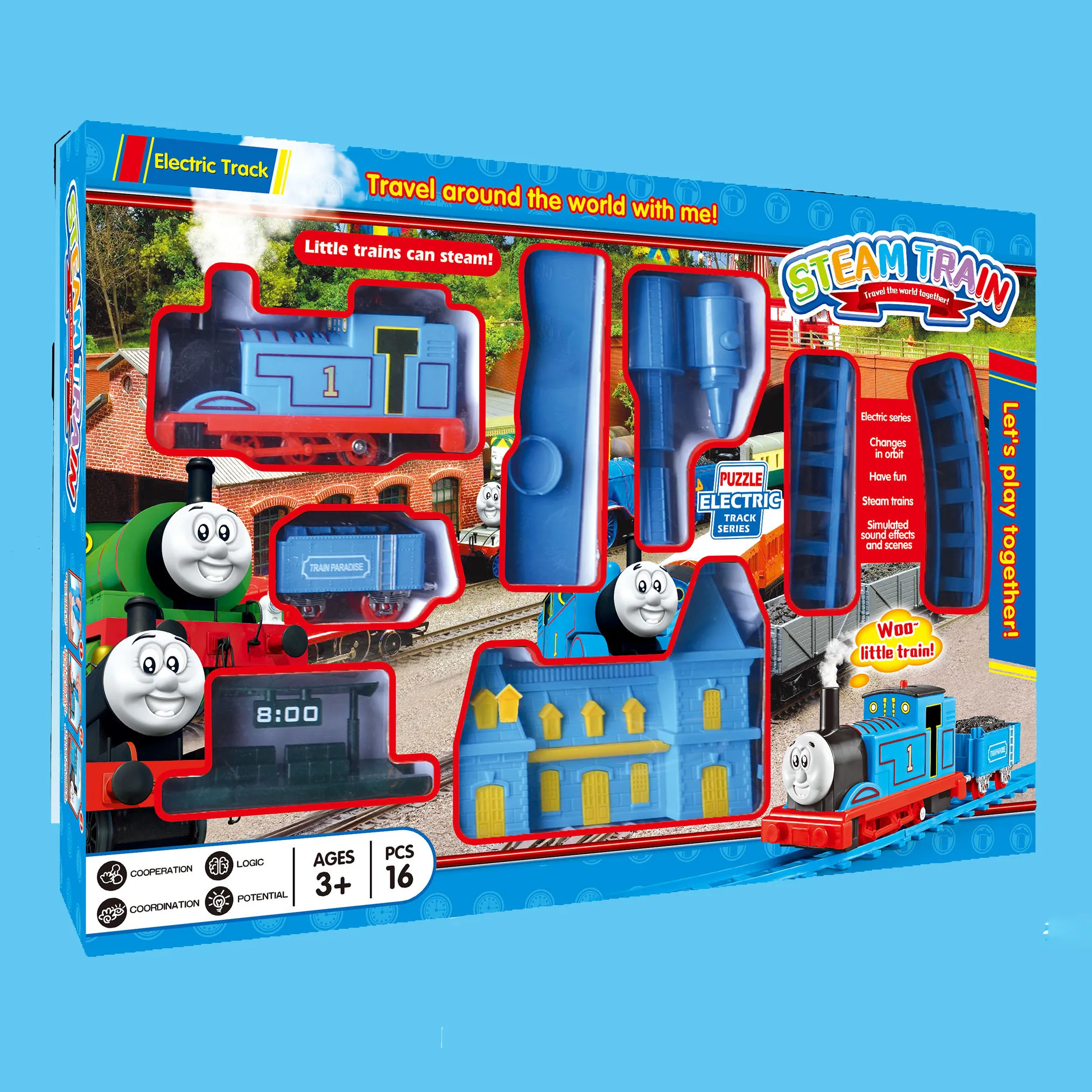 Have Fun Electric Rc Train Set Railway Water Injection Steam Smoke Toys ...