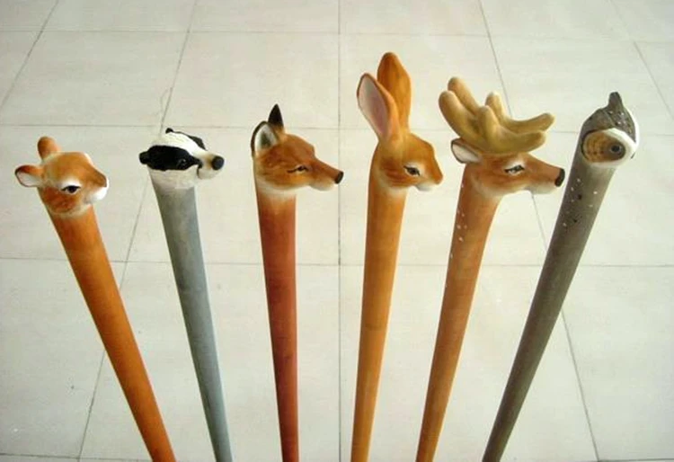 Wooden Carved Animal Head Walking Sticks - Buy Wooden Carved Walking ...