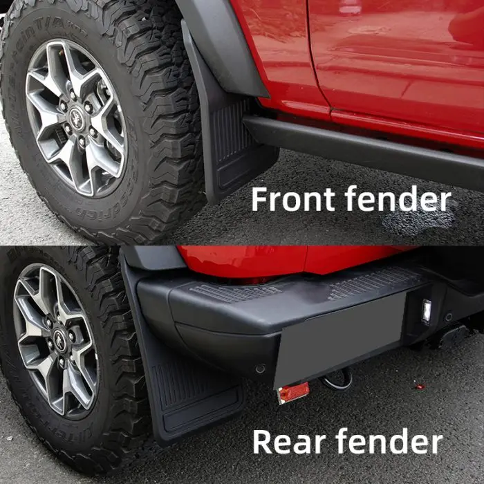Oem Black Front & Rear Mud Flaps Splash Guards Ford Bronco Bumpers For 2021-2023 Ford Bronco ...