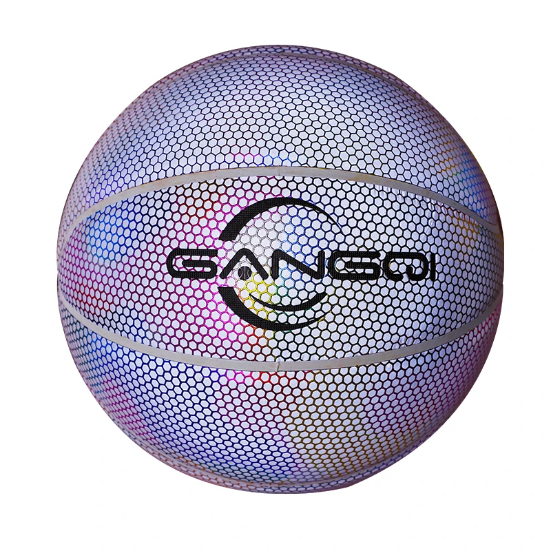 White Luminous Holographic Reflective Basketball 29.5 Size 7 Outdoor ...
