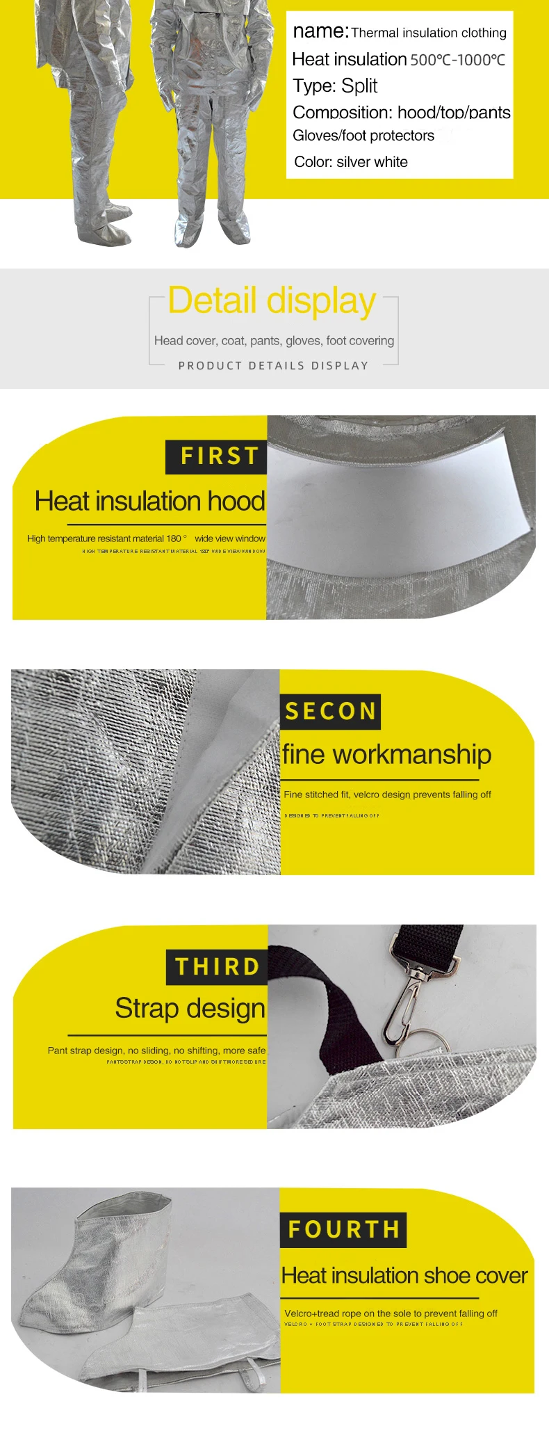 Factory Direct Sales Aluminized Suit Anti Fire Clothing Heat-resistant ...