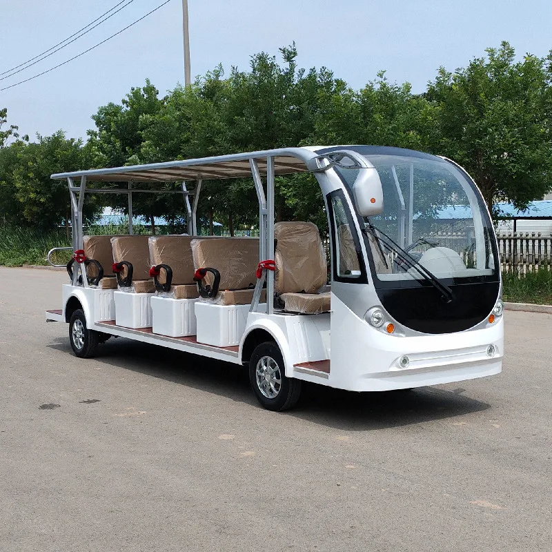 4 Wheel Electric Sightseeing 14 Passengers Mini Shuttle Bus with Great ...