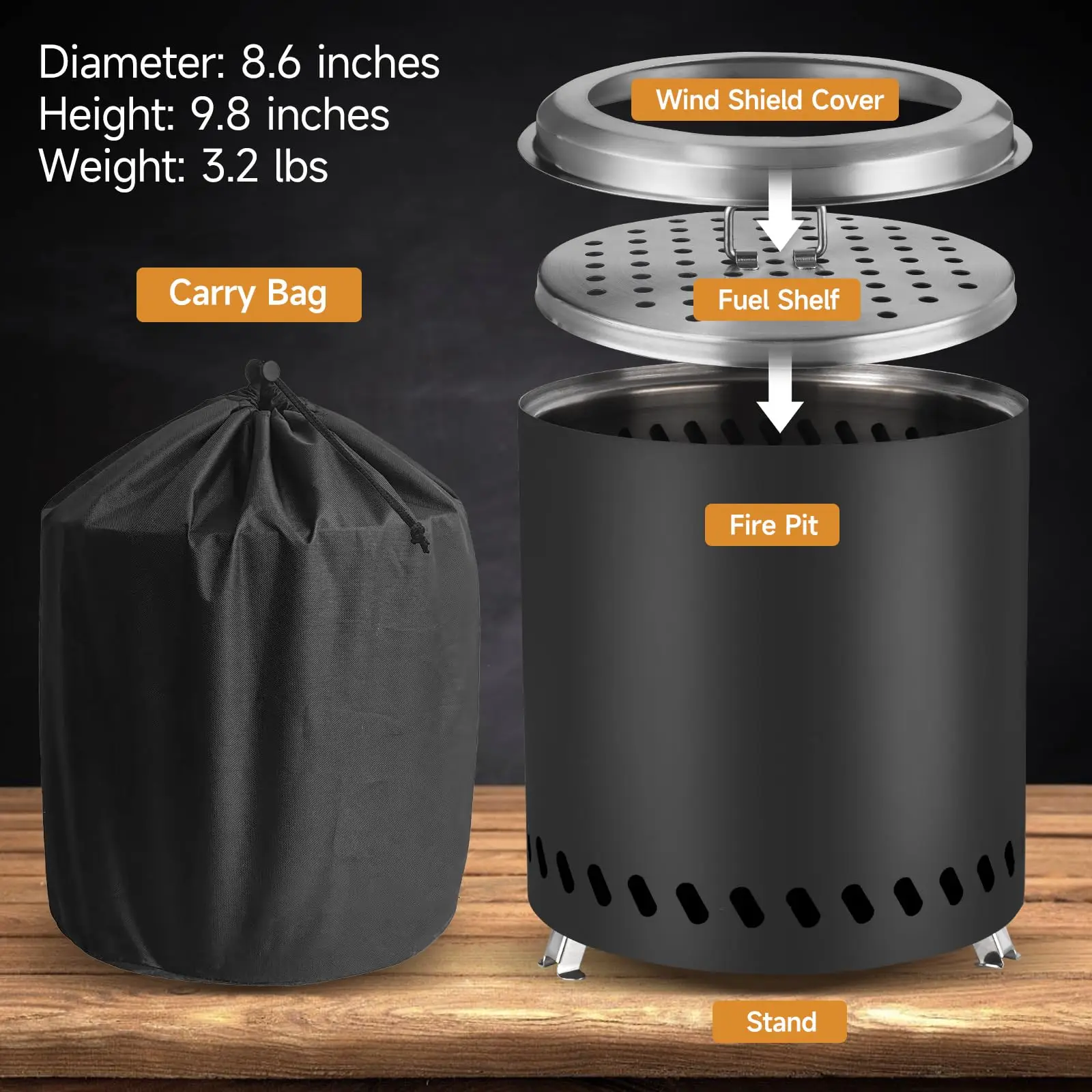 Stainless Steel Courtyard Tabletop Stove Detachable Mini Stove Portable ...