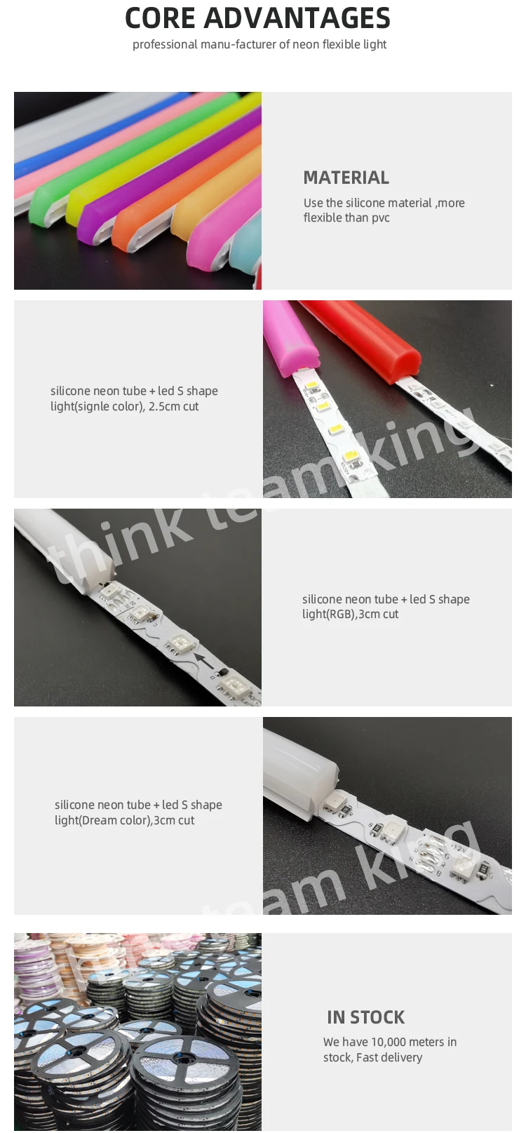 12mm Tube RGB LED Strip Light - IP65 Rated Neon Sign