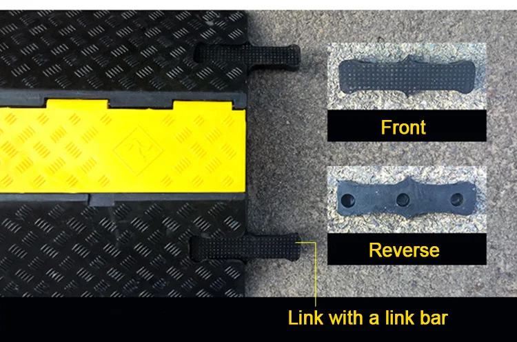 Rubber Cable Pipe Protector Ramp - 60x60mm, 1-Channel, 45 Ton Load ...