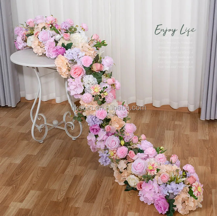 KL-FRN20Wholesale Artificial Rose Flower Runner White Flower Aisle ...