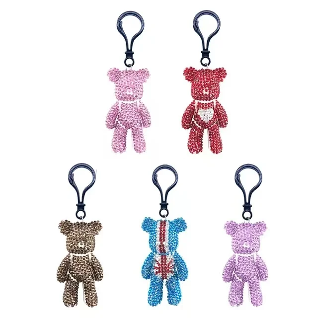 R-XYSK01-06 Diamond Violent Bear Key Chain - Cute & Shiny