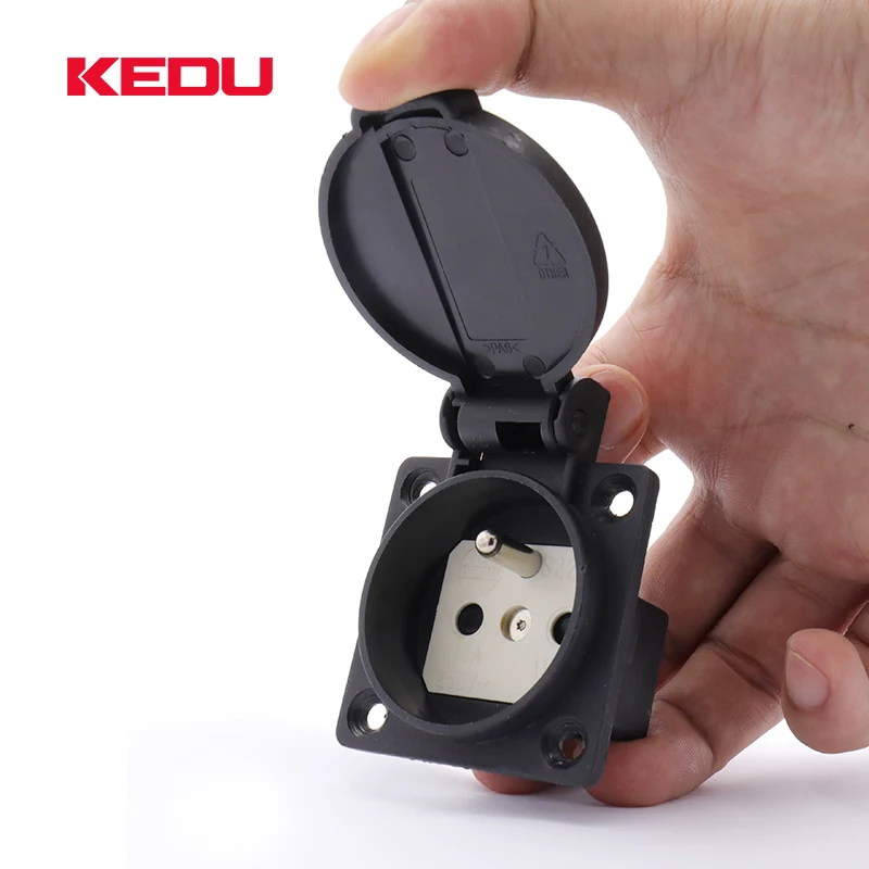 KEDU Outdoor Waterproof Socket - 16A 250V IP54 French Flanged