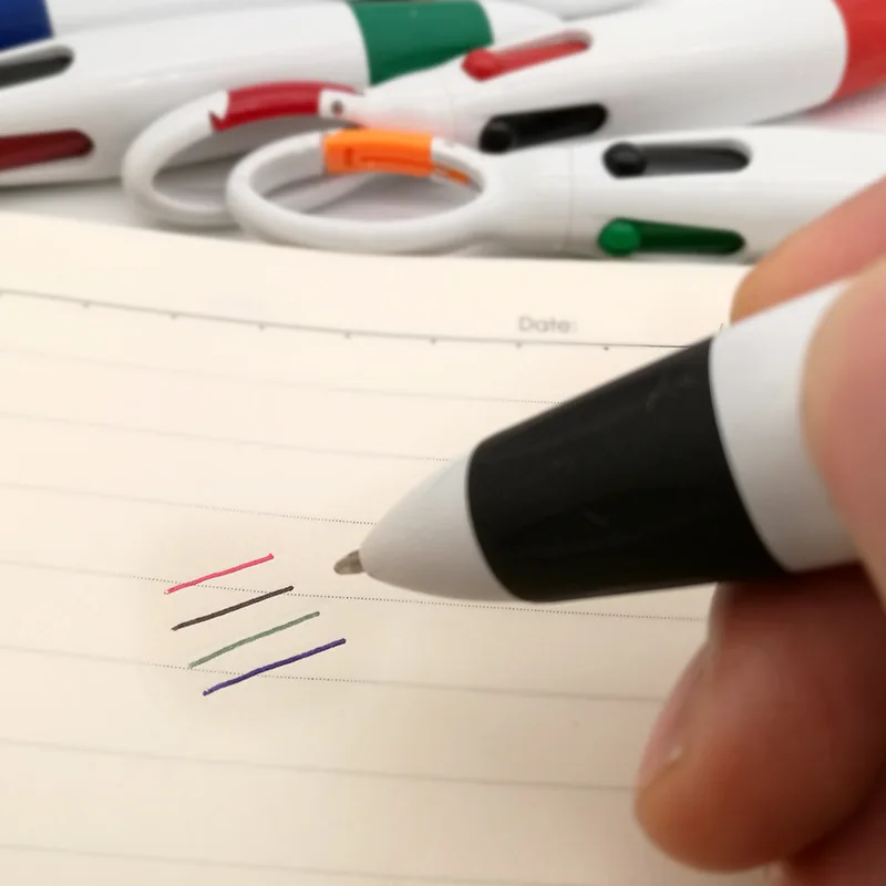 4-in-1 Carabiner Ballpoint Pens - Versatile & Promotional