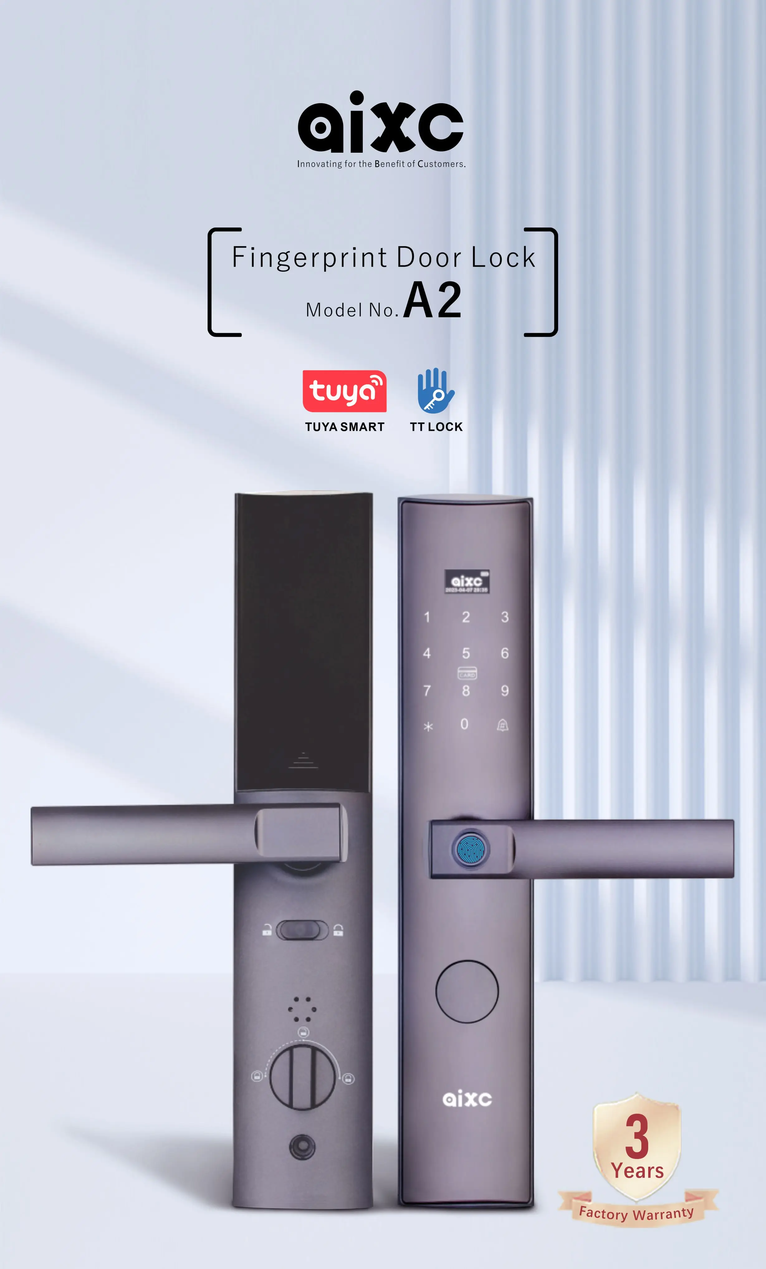 Aixc Factory Exm Price 2024 Smart Door Lock Digital Door Lock - Wifi ...