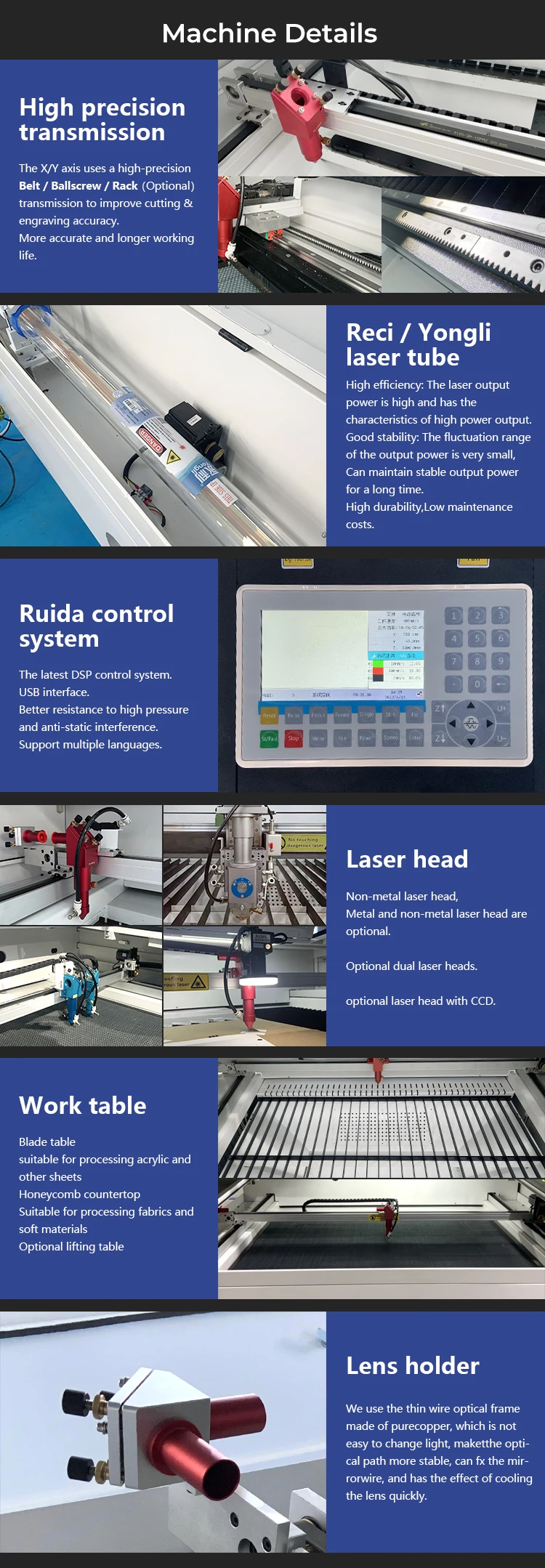80w 100w 150w 200w 300w Laser Cutters for Precision Engraving