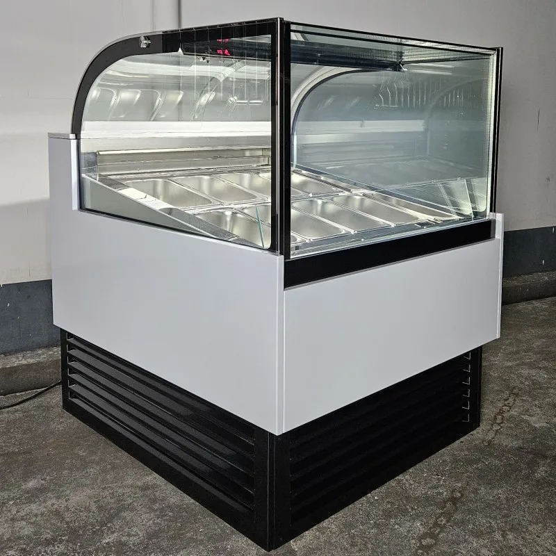 Blue Color New Design Ice Cream Gelato Display Freezer With 8 Pans ...