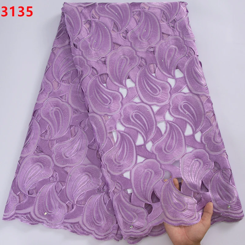3135 Wine African Dry Lace Fabric with Stones 2023