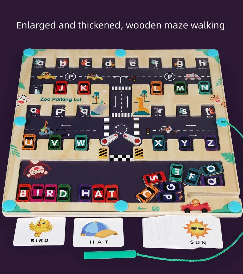 Children Learning Alphabet Letter Matching Cognitive Game Wooden Car ...