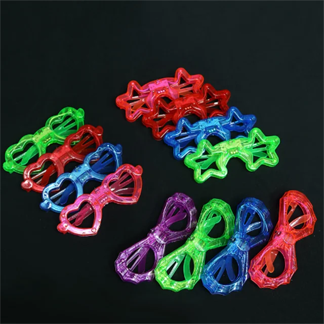 Alibaba.com: RGB LED flashing plastic sunglasses, neon star design ...