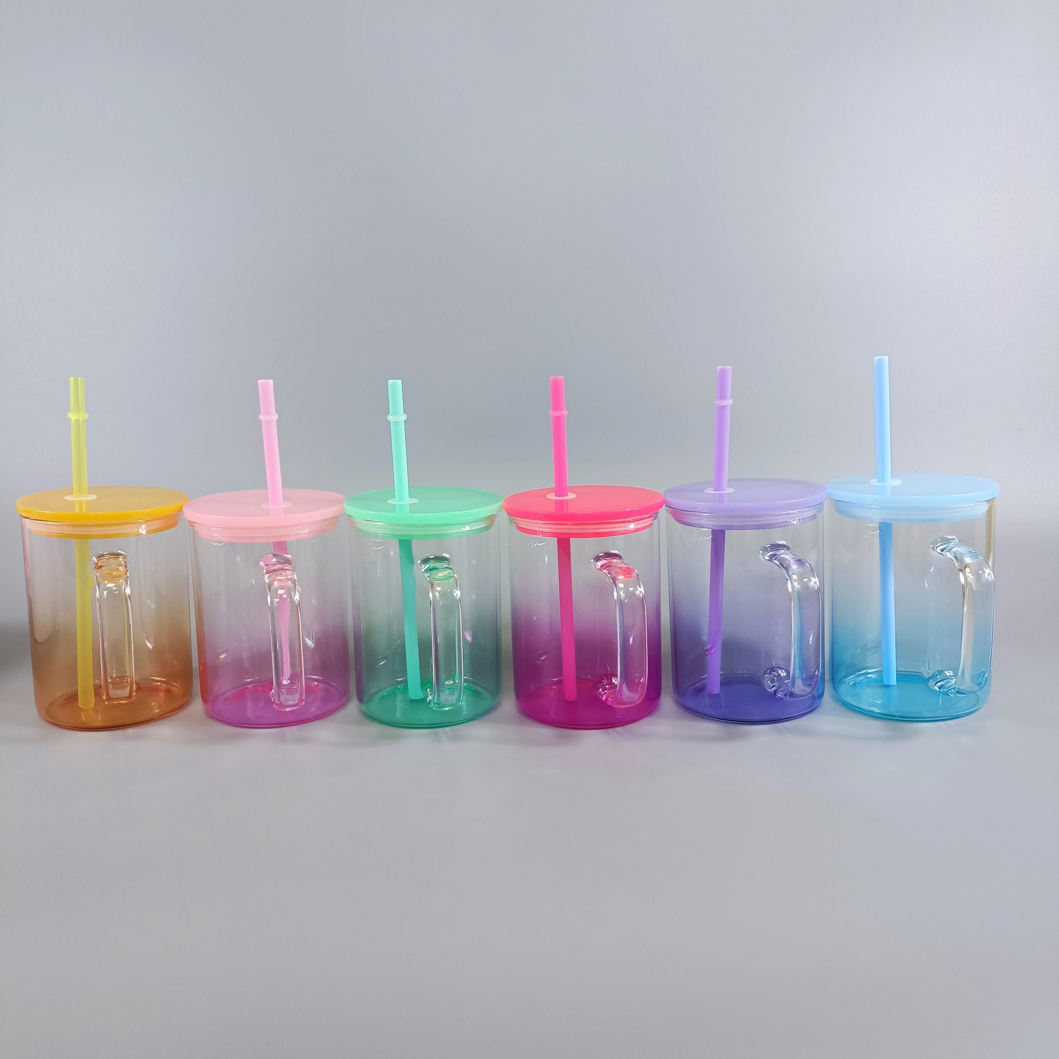 Usa Warehouse 15oz 17oz Sublimation Colored Candy Clear Jelly Glass ...