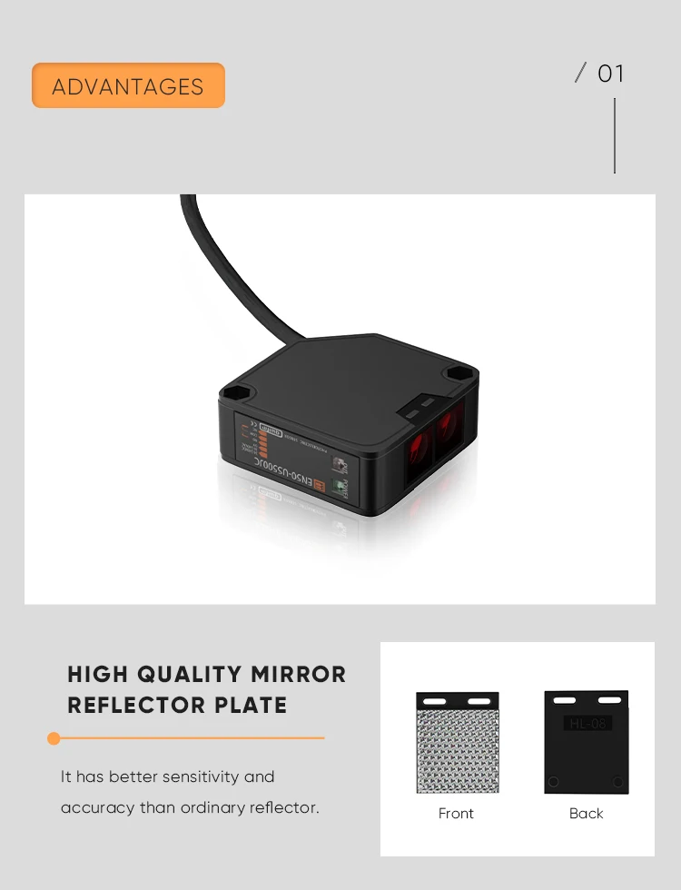 10m Retroreflective Photoelectric Sensor for Door Industry