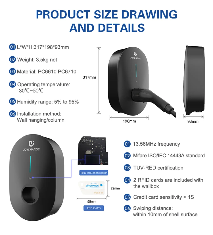 22kw Ac Electric Vehicle Car Chargers Wallbox Ev Charger 32a For Home ...