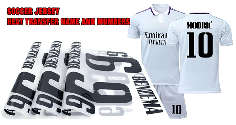 Dtf Transfer Name And Numbers For Soccer Jersey Heat Press Numbers ...