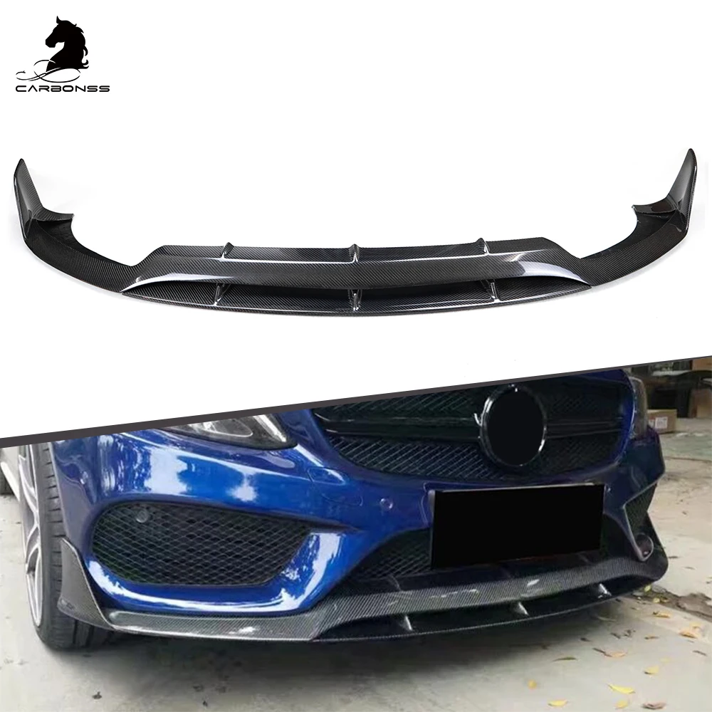 Carbon Fiber Bumper Front Lip Spoiler-bb Double Type For Mercedes Benz ...