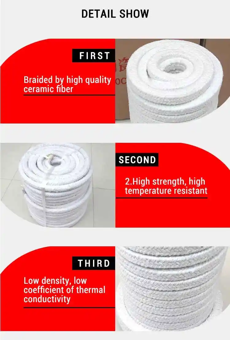 Ceramic Fiber Gland Packing with SS Wire - High Temp Seal