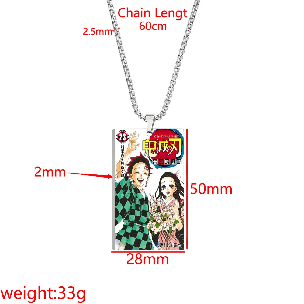 28 Style Kimetsu No Yaiba Tanjiro Necklace Anime Hanafuda Dangle ...