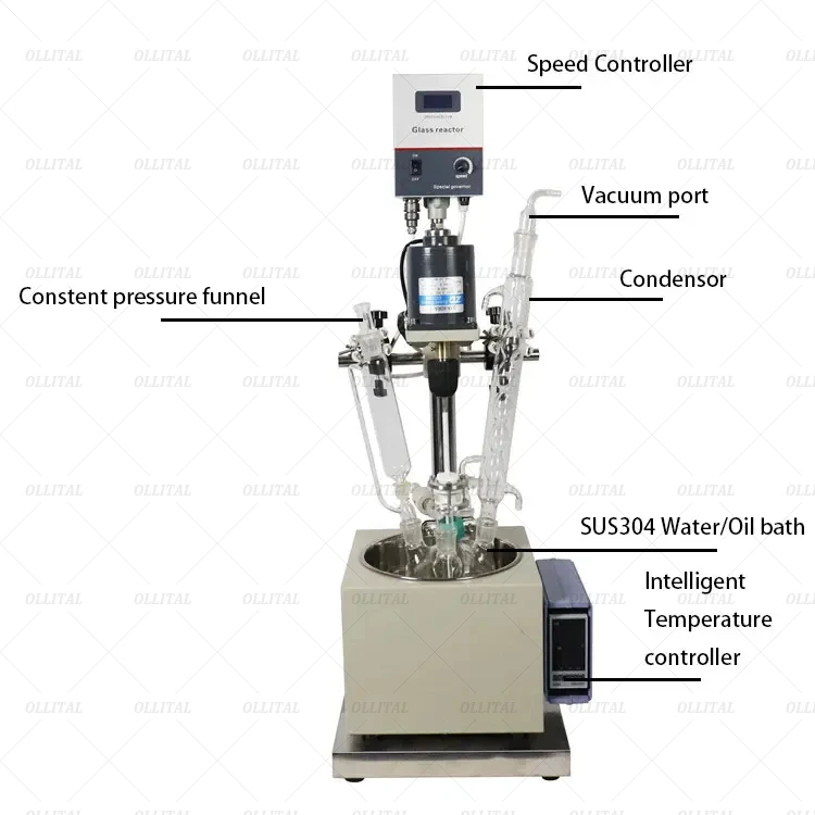 Lab Glass Reactor Chemical 100l Glass Reactor Double Jacketed Glass ...
