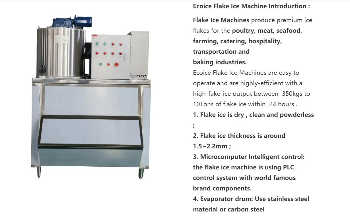 ECOICE Flake Ice Maker Machine for Fishery Industry Making Ice Machine ...