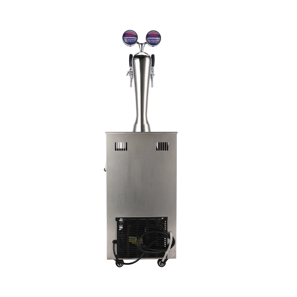 2 Tap Font Draft Beer Machine Tower Dispenser Stainless Steel Kegerator ...