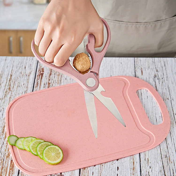 Wheat Straw Pastel Color Kitchen Knives Set - 6 Pieces Stainless Steel ...