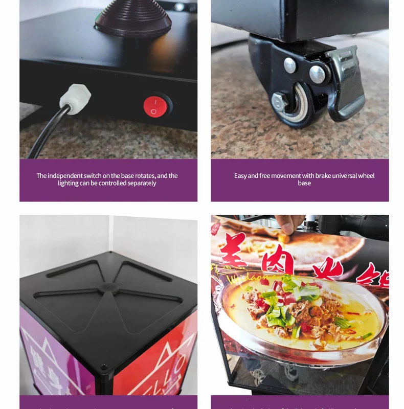 Customize Stand Revolving Led Menu Board Lightbox Display Rotary 4 ...
