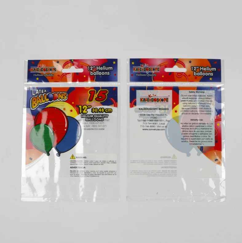 Custom Print Logo Clear Transparent OPP Balloon Packaging