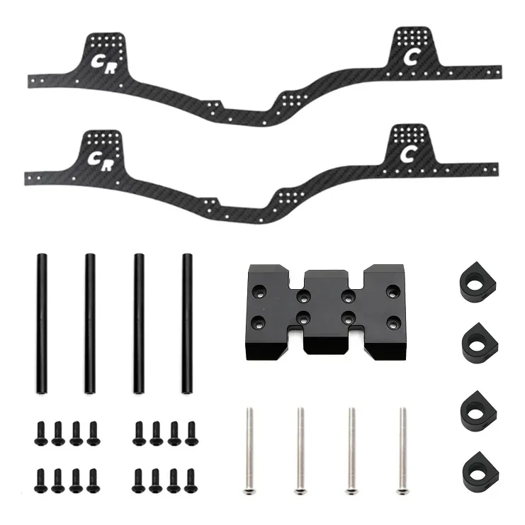 Carbon Fiber Chassis Frame W/aluminum Skidplate For 1/10 Axial Scx10 Ii ...