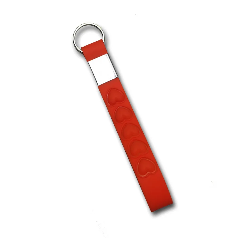 Hot Selling Silicone Pop Bubbles Keychains Custom Logo Heart Shaped ...