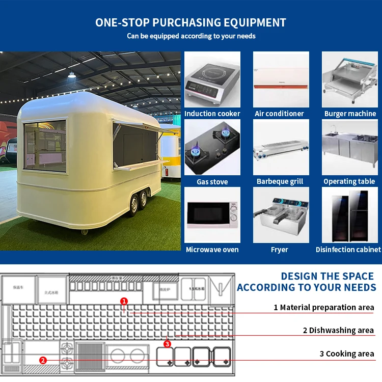 Fully Equipped Solar Powered Food Truck Big Food Trailers Restaurant On ...