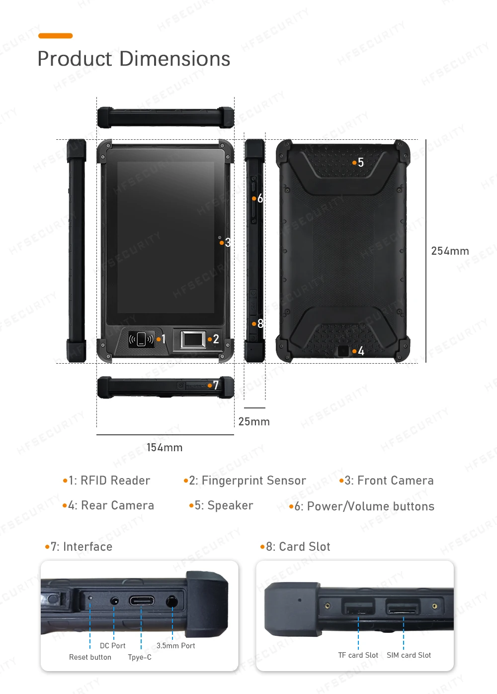 Hfsecurity Fp08 Capacitive Finger Time Attendance Tablet Barcode Scan Rugged Tablet With ...