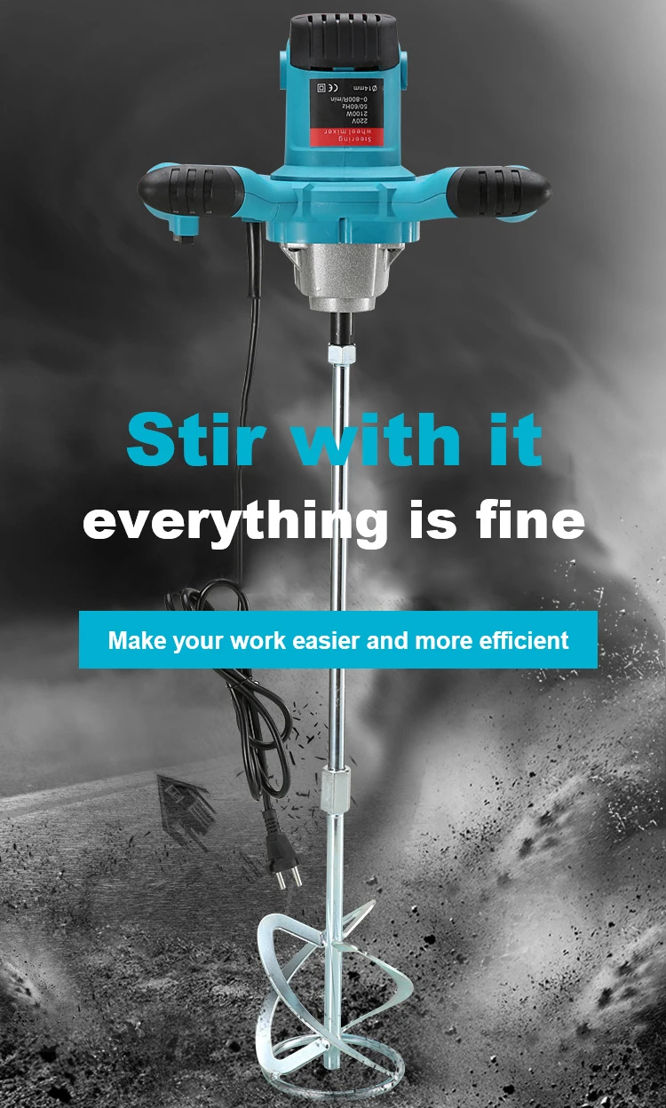 Concrete Mixer Machine 1680W Cement Mixer Mixing Drill Tool for ...