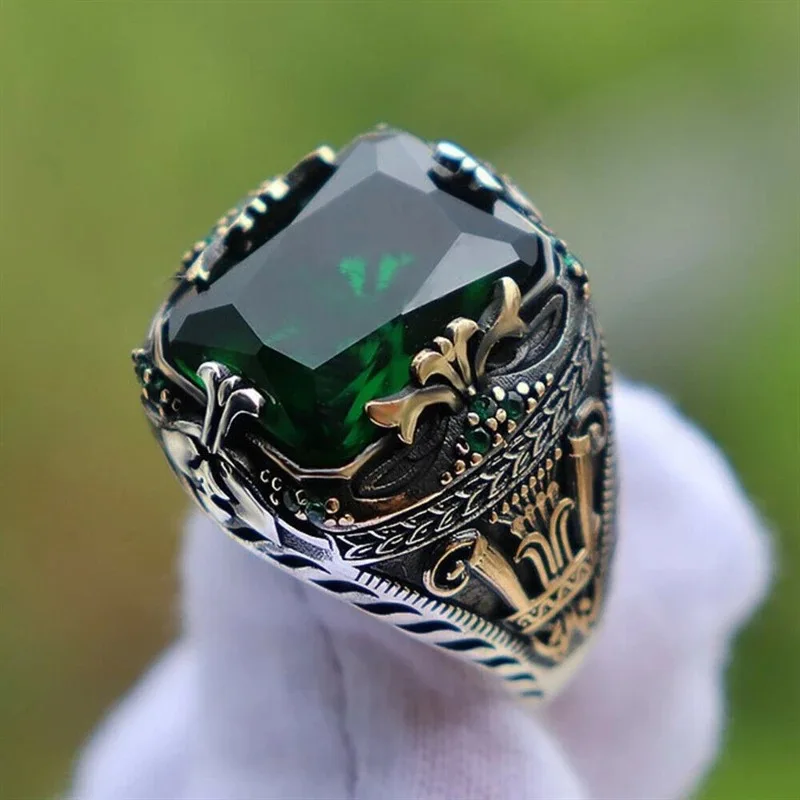 Wholesale Fashion Gemstone Jewelry Rings Thai Ilver Ring Audi Tar Gemstones Rings 10 Pieces