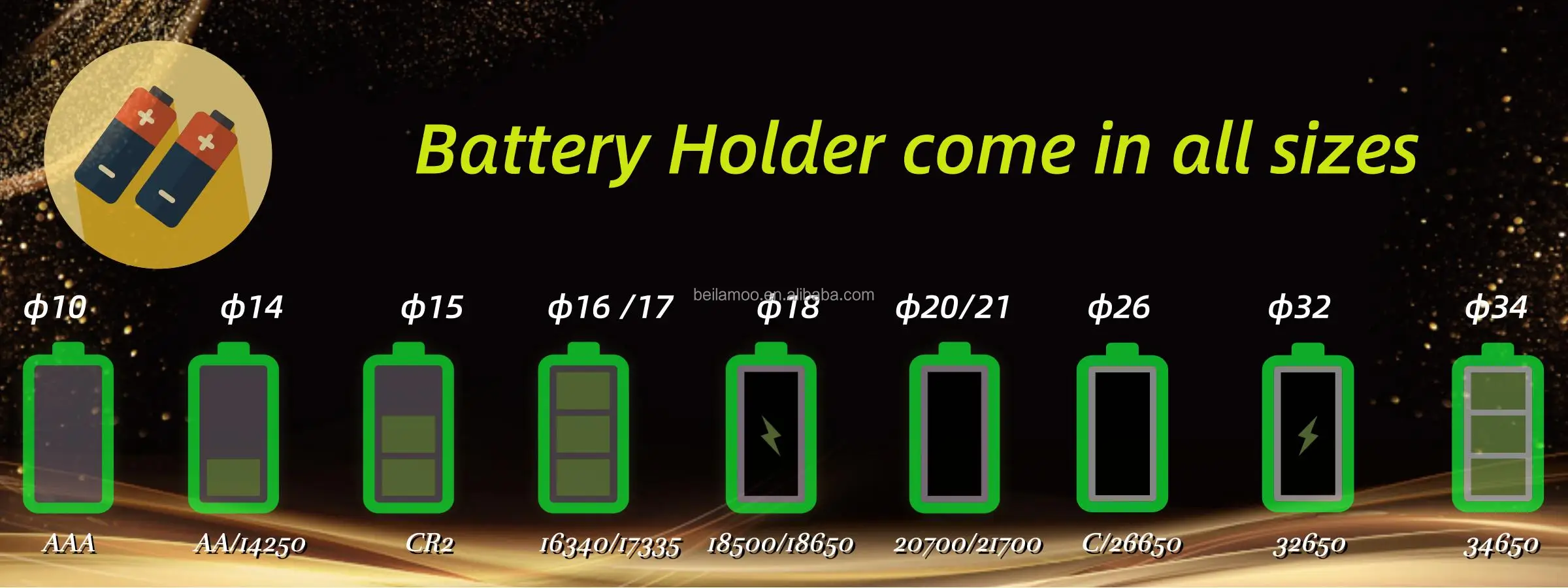 1aa Battery Holder With Pc Pins Um3*1 With Clip - Buy Aa Battery Case Lr6,Aa Aaa Battery Storage ...