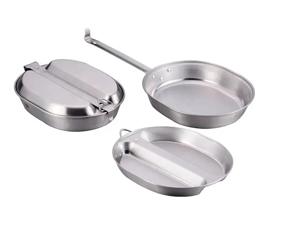 Outdoor Travel Camping Canteen Lunch Box Egg Shaped Stainless Steel 3 ...