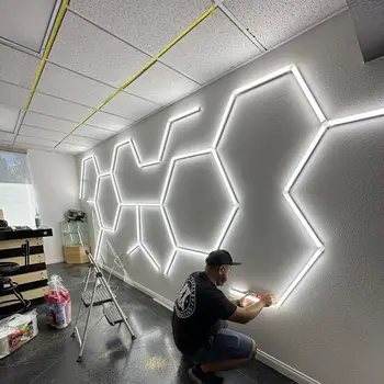 Led Hexagon Wall Lights Hex Lights For Garage Ceiling - Buy Hexagon Led ...