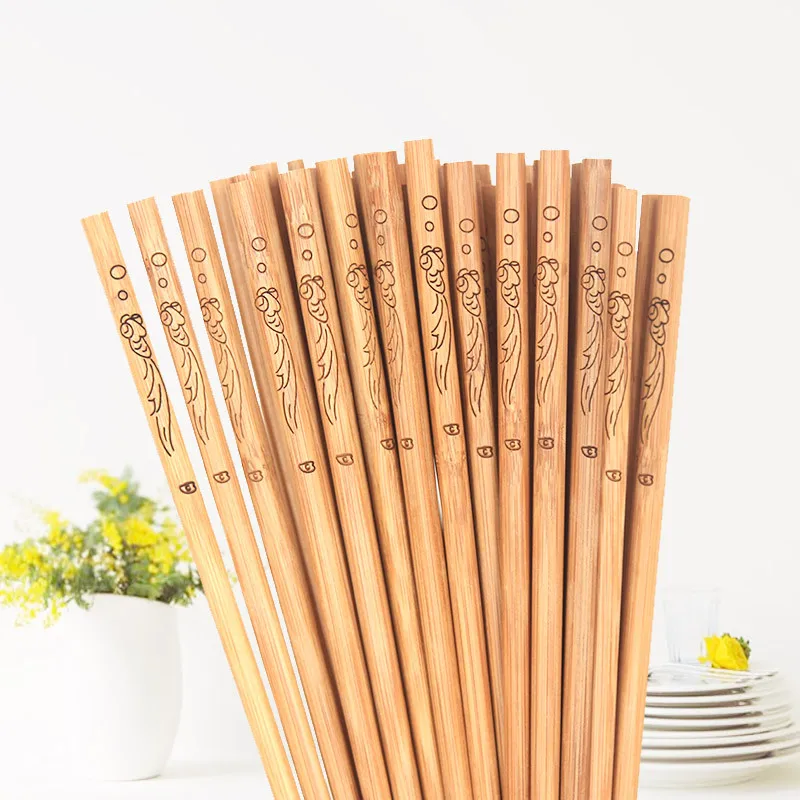 Custom Laser Engraved Bamboo Chopsticks With Personalized Logo Reusable ...