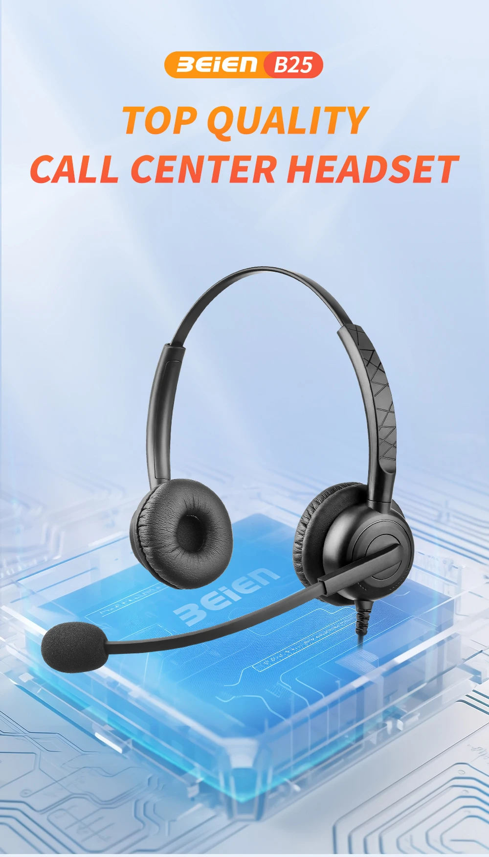 Noise Cancelling Headset with USB Microphone for Call Centers