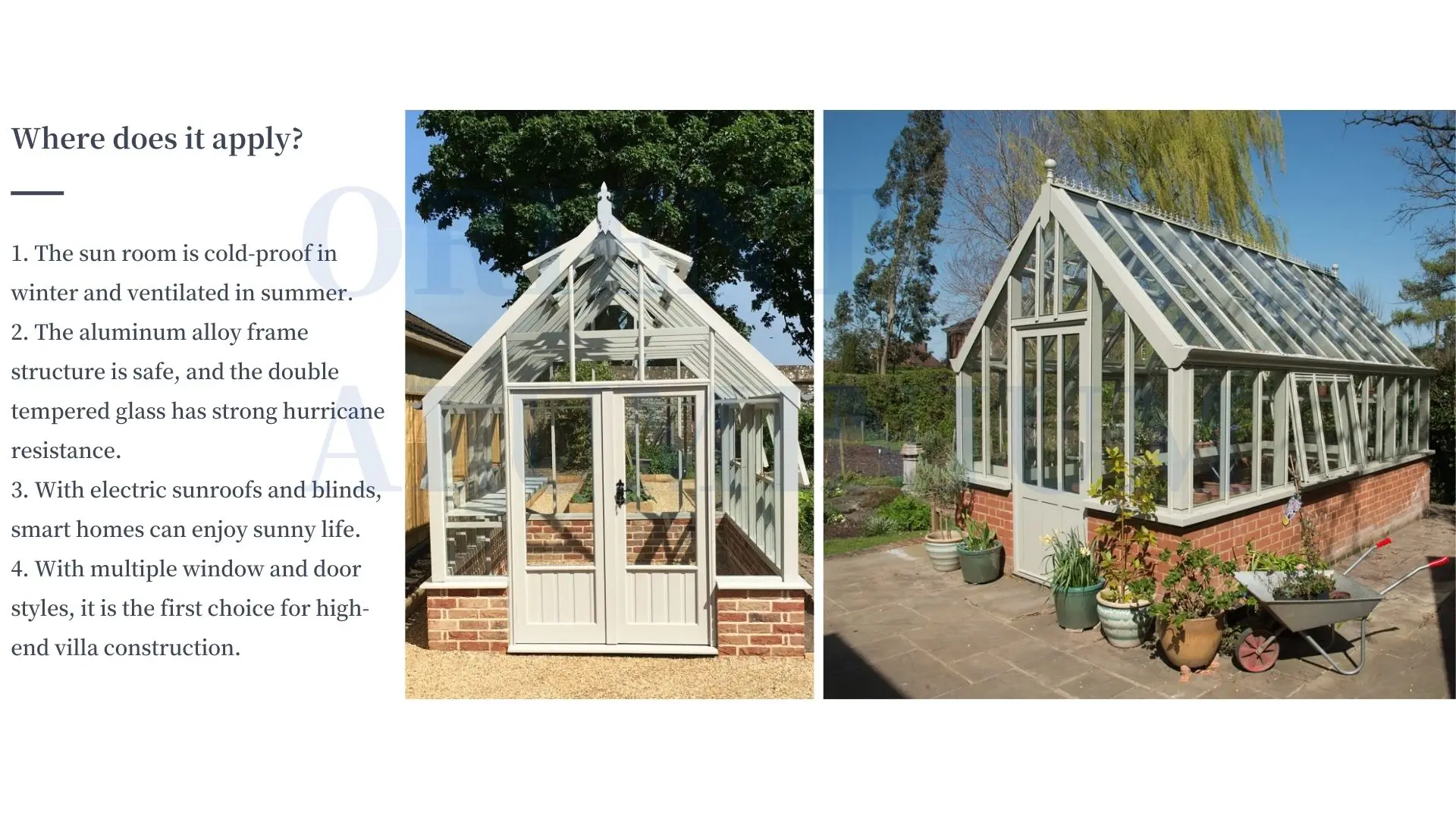 Orient Curved Eave Glass Aluminum Sunroom Kit - Durable & Stylish