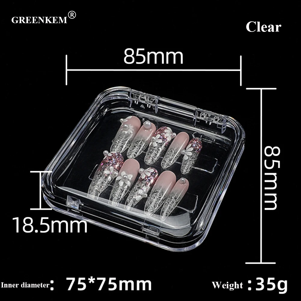 Manicure Dust Proof Nail Tips Storage Container Jewelry Transparent ...
