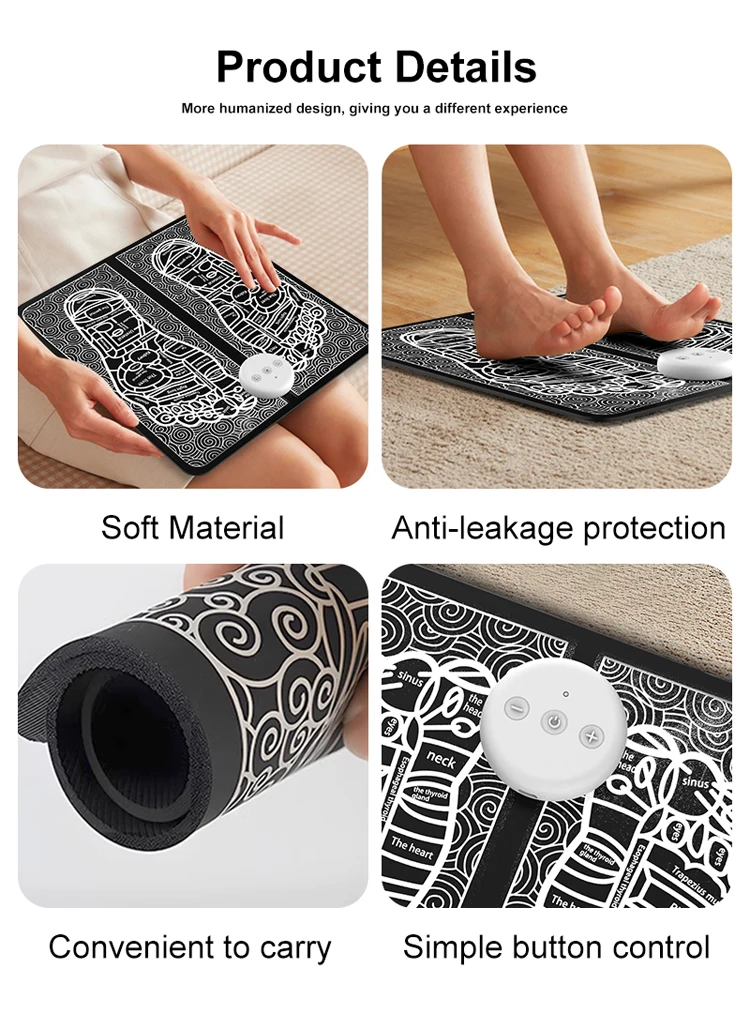 Physiotherapy Foldable Electric Ems Foot Massage Pad Muscle Acupoints ...