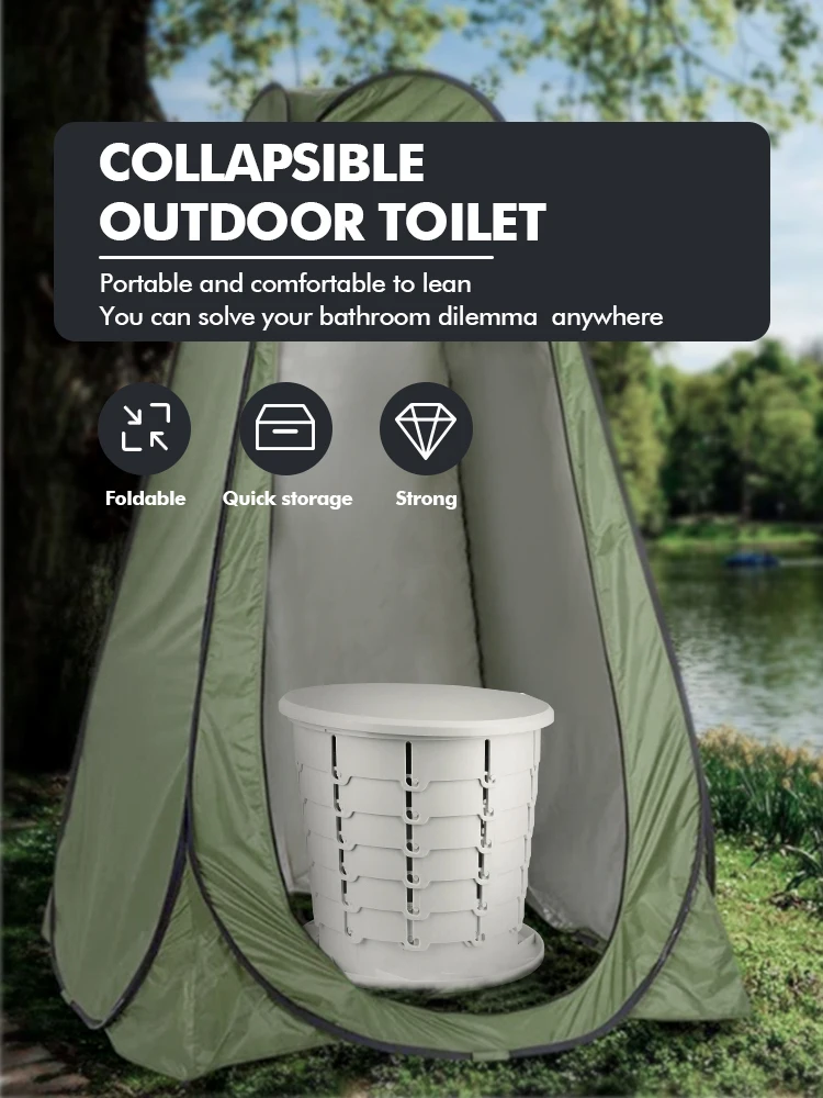 Kinggear Outdoor Travel Collapsible Camp Toilet Portable Plastic ...