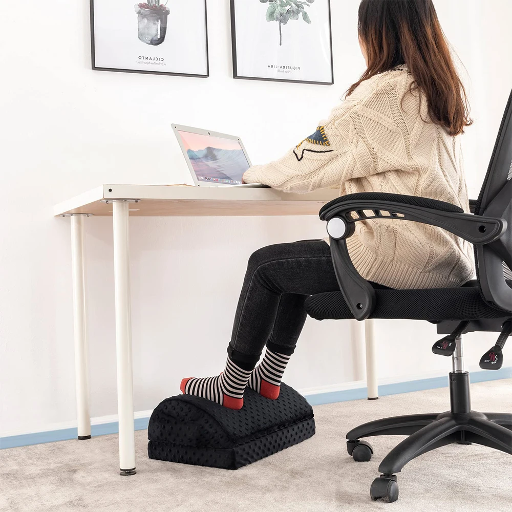 Custom Foot Rest For Under Desk At Work With 2 Optional Covers For ...