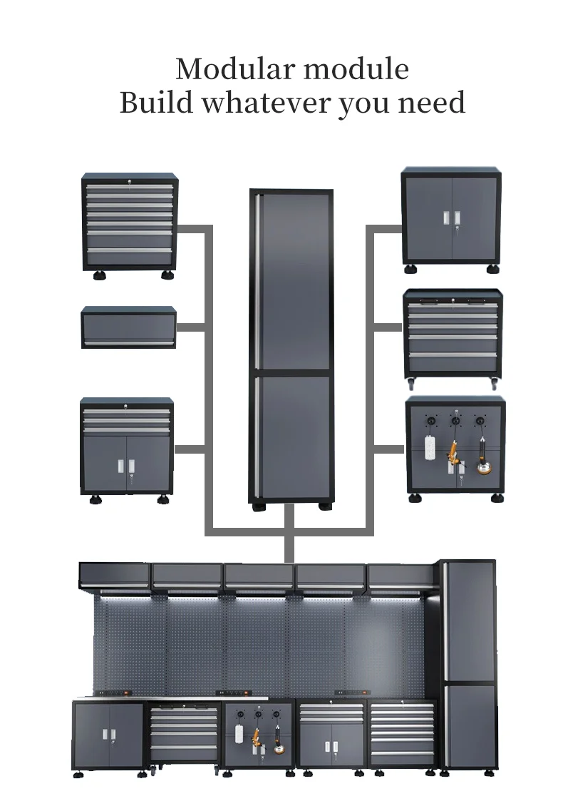 Garage Workstation Modular Workbench Tool Cabinet Workshop Cabinet ...